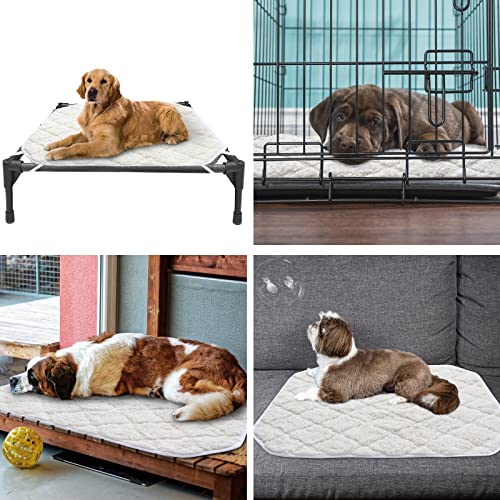 Elevated Dog Bed Pad Waterproof 2 Pack (30" X42"), Soft Plush Dog Pet Pad Large for Dog Cot Bed, Machine Washable Dog/Cat Beds Pad with Corner Straps, Waterproof (Pad Only, Bed not Included)