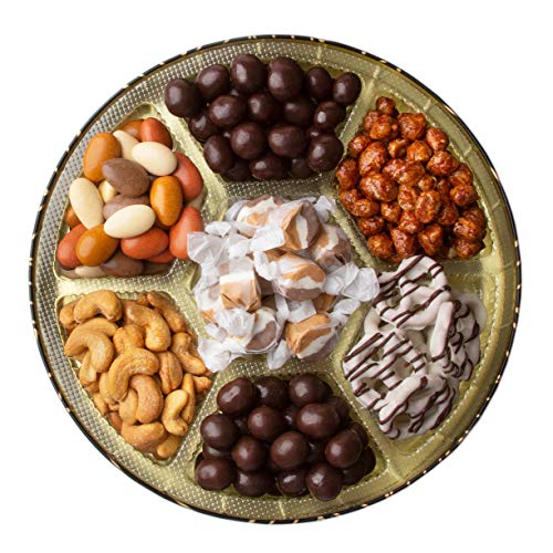 Chocolate Candy Gift Basket | Gourmet Holiday Snack Round Tin Box | Chocolates Covered Pretzels | Prime Delivery Gift for Men, Women, Birthday, Anniversary - Oh! Nuts
