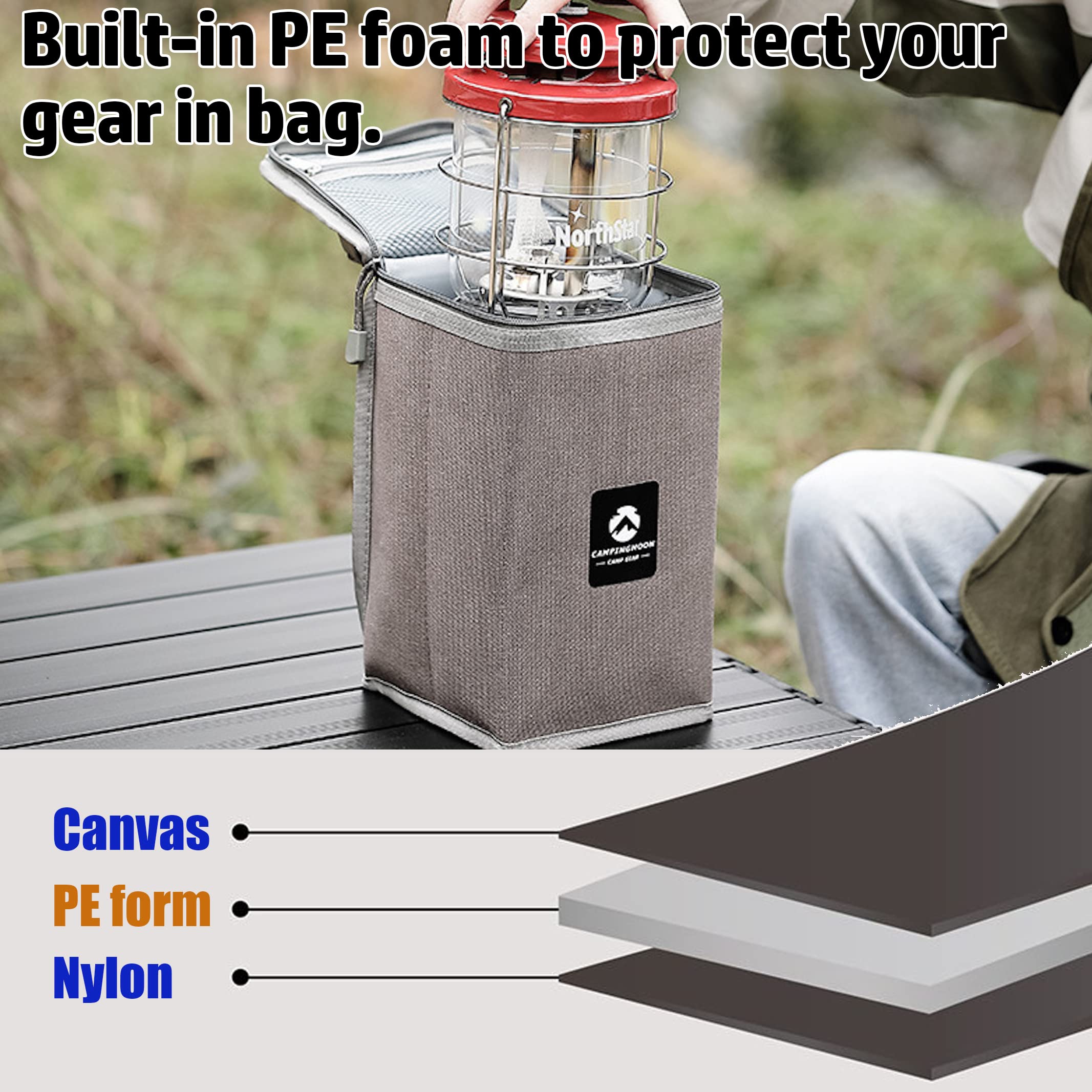 CAMPINGMOON Camping Gear Lantern Storage Case T-8,T-9 (10.2'' Height (T-9BC))