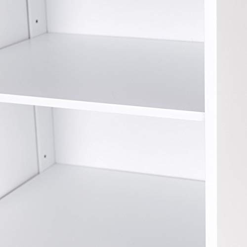 WATERJOY 72'' Tall Cabinet, Standing Tall Storage Cabinet, Wooden White Bathroom Cupboard with Door and 5 Adjustable Shelves, Elegant and Space-Saving
