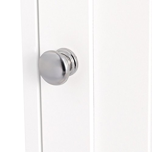 WATERJOY 72'' Tall Cabinet, Standing Tall Storage Cabinet, Wooden White Bathroom Cupboard with Door and 5 Adjustable Shelves, Elegant and Space-Saving