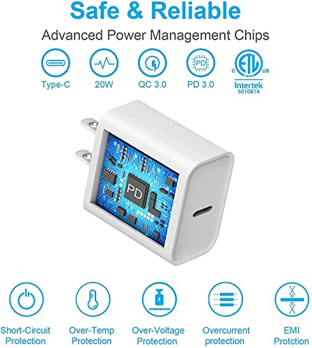 iPhone 14 13 12 11 Fast Charger [Apple MFi Certified] 20W PD Type C Power Wall Charger with 6FT Charging Cable Compatible iPhone 14/14 Max/14 Pro/13/13 Pro Max/12/12 Pro/12 Pro Max/11/11 Pro iPad