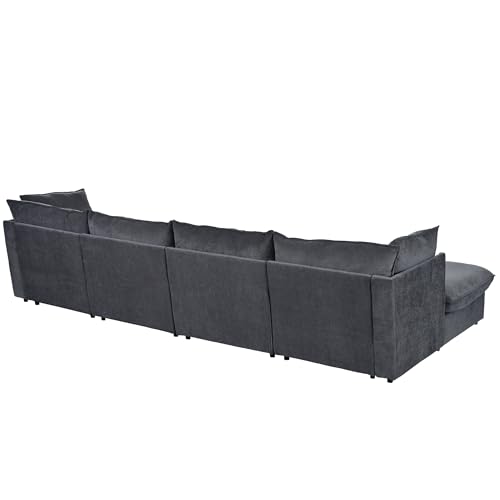 Oversized Modular Sectional Sofa Set,Extra Large U Shaped Convertible Couch with Reversible Chaise and Movable Ottoman,Free Combination Symmetrical Sofa&Couches Bed for Living Room Office