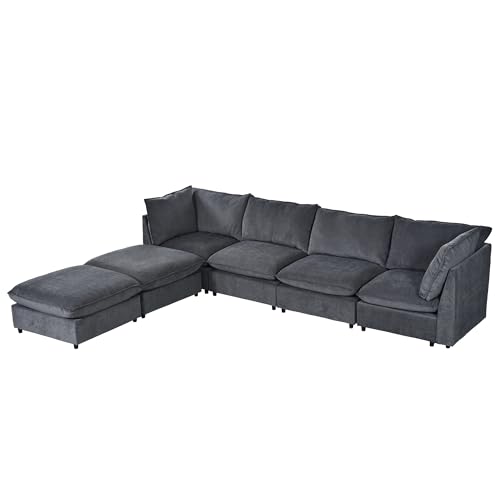 Oversized Modular Sectional Sofa Set,Extra Large U Shaped Convertible Couch with Reversible Chaise and Movable Ottoman,Free Combination Symmetrical Sofa&Couches Bed for Living Room Office