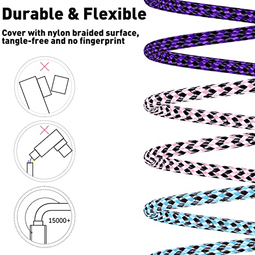 iPhone Charger 10 ft Lightning Cable [Apple MFi Certified] 90 Degree 3 Pack iPhone Charging Cable Long iPhone 13 Charger Nylon Braided for iPhone 14/13/12/11 Pro MAX/XR/XS/8/7/Plus/6S/SE/iPad