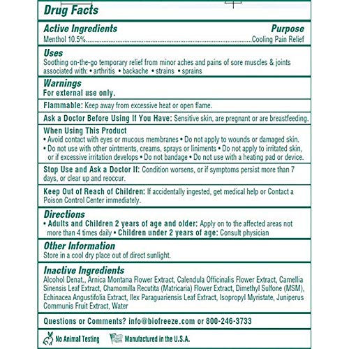 Biofreeze Pain Relief Spray, 4 oz. Aerosol Spray, Pack of 2, Colorless (Packaging May Vary)