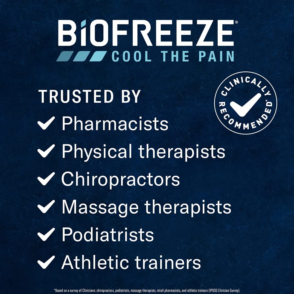 Biofreeze Pain Relief Roll-On, Gel & Spray, Knee & Lower Back Pain Relief, Sore Muscle Relief, Neck Pain Relief, FSA Eligible, Assortment Pack (Menthol 3 FL OZ Roll-On, 4 FL OZ Gel, 4 FL OZ Spray)