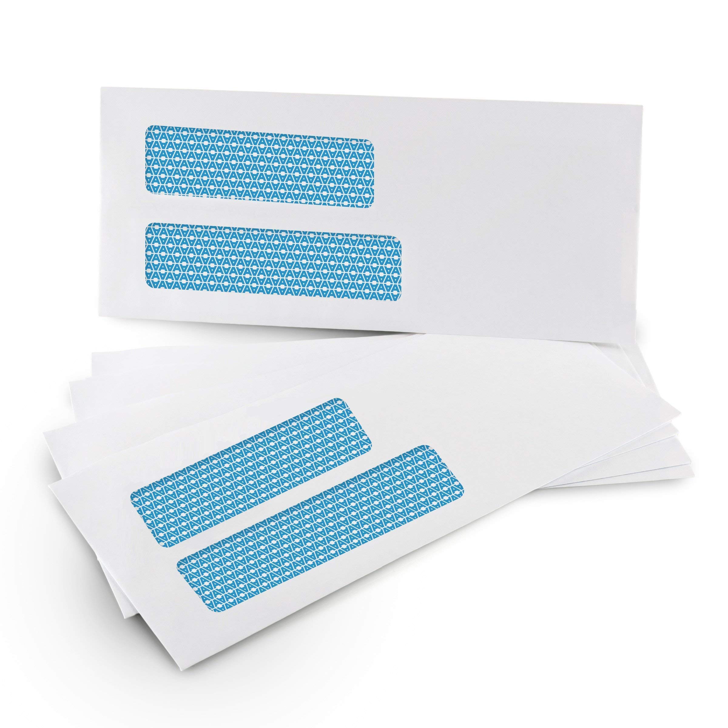 500#9 FLIP & SEAL Double Window Security Envelopes - for Invoices, Statements & Documents, Self-Sealing Adhesive Seal, Security Tinted, Size 3-7/8 x 8-7/8-24 LB - 500 Count (30109)