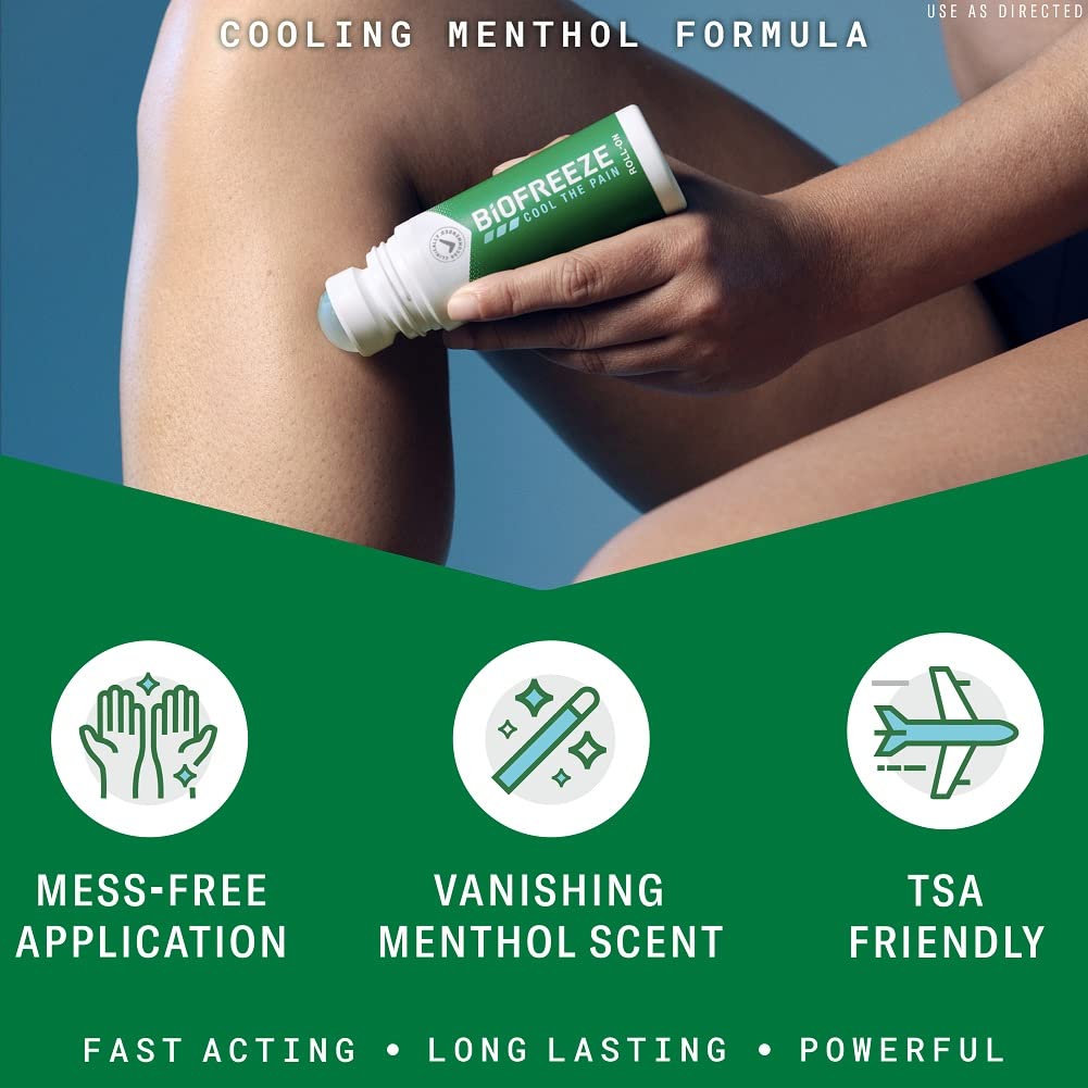 Biofreeze Pain Relief Roll-On, Gel & Spray, Knee & Lower Back Pain Relief, Sore Muscle Relief, Neck Pain Relief, FSA Eligible, Assortment Pack (Menthol 3 FL OZ Roll-On, 4 FL OZ Gel, 4 FL OZ Spray)