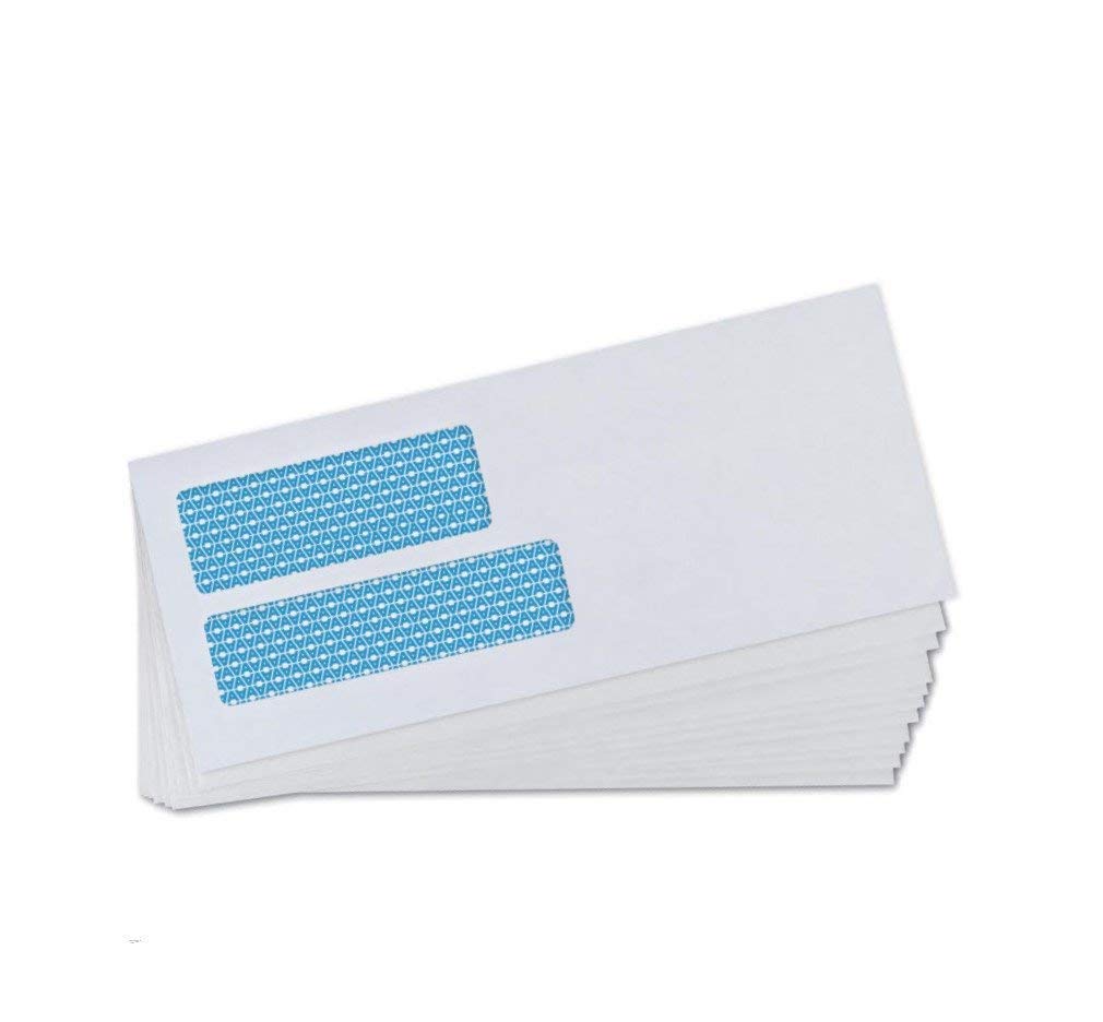 500#9 FLIP & SEAL Double Window Security Envelopes - for Invoices, Statements & Documents, Self-Sealing Adhesive Seal, Security Tinted, Size 3-7/8 x 8-7/8-24 LB - 500 Count (30109)