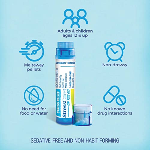 Boiron StressCalm On The Go for Relief of Stress, Anxiousness, Nervousness, Irritability, and Fatigue - 2 Count (160 Pellets)