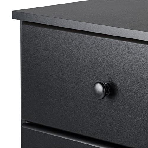 Prepac Astrid 6 Drawer Double Dresser For Bedroom, 16" D x 47.25" W x 28.25" H, Black