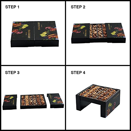 Holiday Mixed Nuts Gift Basket, in Elegant Display Stand Box, Gift Set for Easter, Birthday Party, Sympathy, Healthy Gift Snack Box for Men and Women. Kosher - Snackberry (Premium)