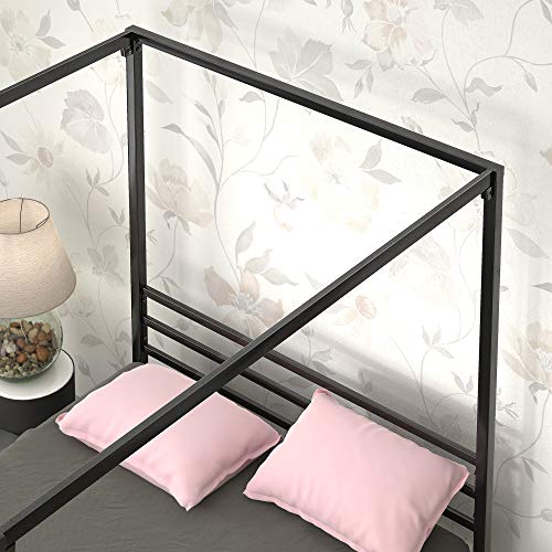 ZINUS Patricia Black Metal Canopy Platform Bed Frame / Mattress Foundation with Steel Slat Support / No Box Spring Needed / Easy Assembly, Full
