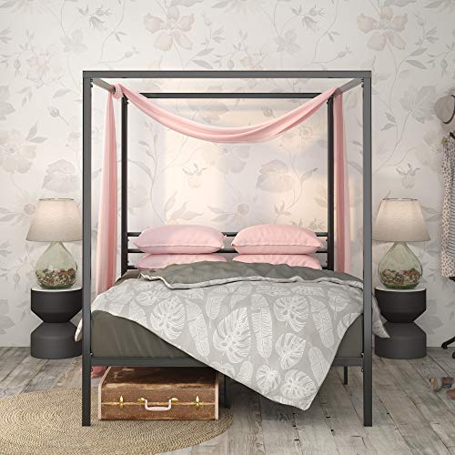 ZINUS Patricia Black Metal Canopy Platform Bed Frame / Mattress Foundation with Steel Slat Support / No Box Spring Needed / Easy Assembly, Full
