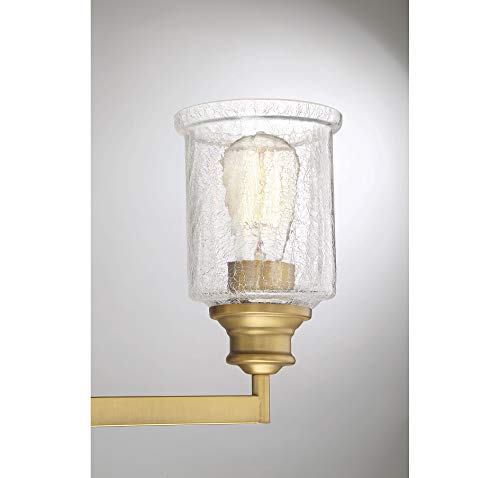 Savoy House 8-1972-3-322 Hampton Warm Brass 3-Light Bathroom Vanity Light (24" W x 9" H)