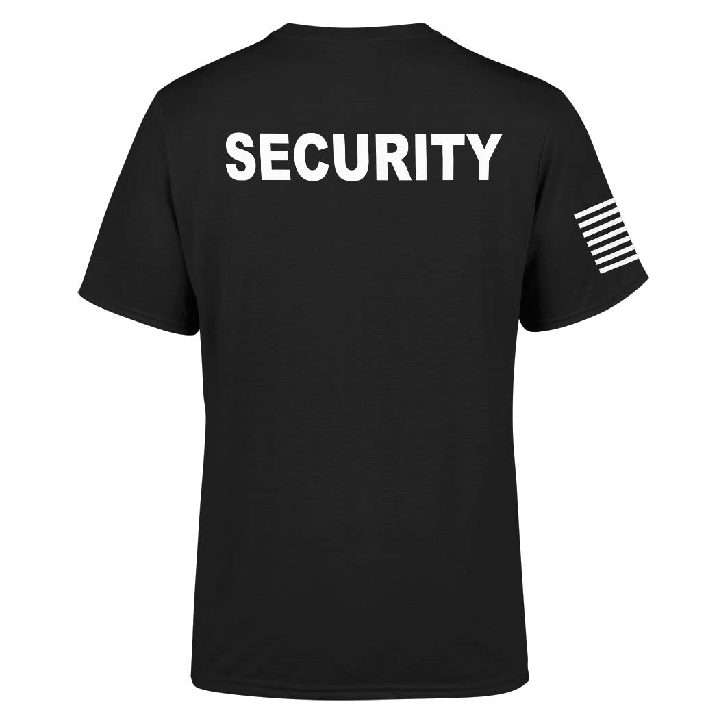 Security Guard Event Staff 2 - Two-Sided Event Staff Shirt Two-Sided American USA Flag On Arm Men Tees