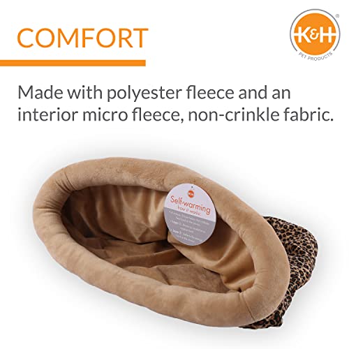 K&H Pet Products Self-Warming Kitty Sack Leopard 15 X 18 Inches