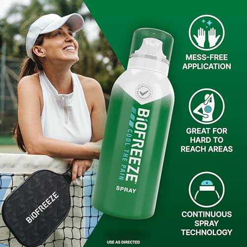Biofreeze Menthol Spray 3 FL OZ Colorless Aerosol Spray Associated with Sore Muscles, Arthritis, Simple Backaches, and Joint Pain (Packaging May Vary) (1)