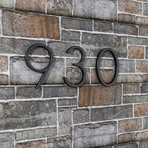 5" Floating Stainless Steel Address House Number, Modern Metal Anti-Rust House Numbers with Nail Kits for Door Garden Mailbox Decor Visibility Signage (3)