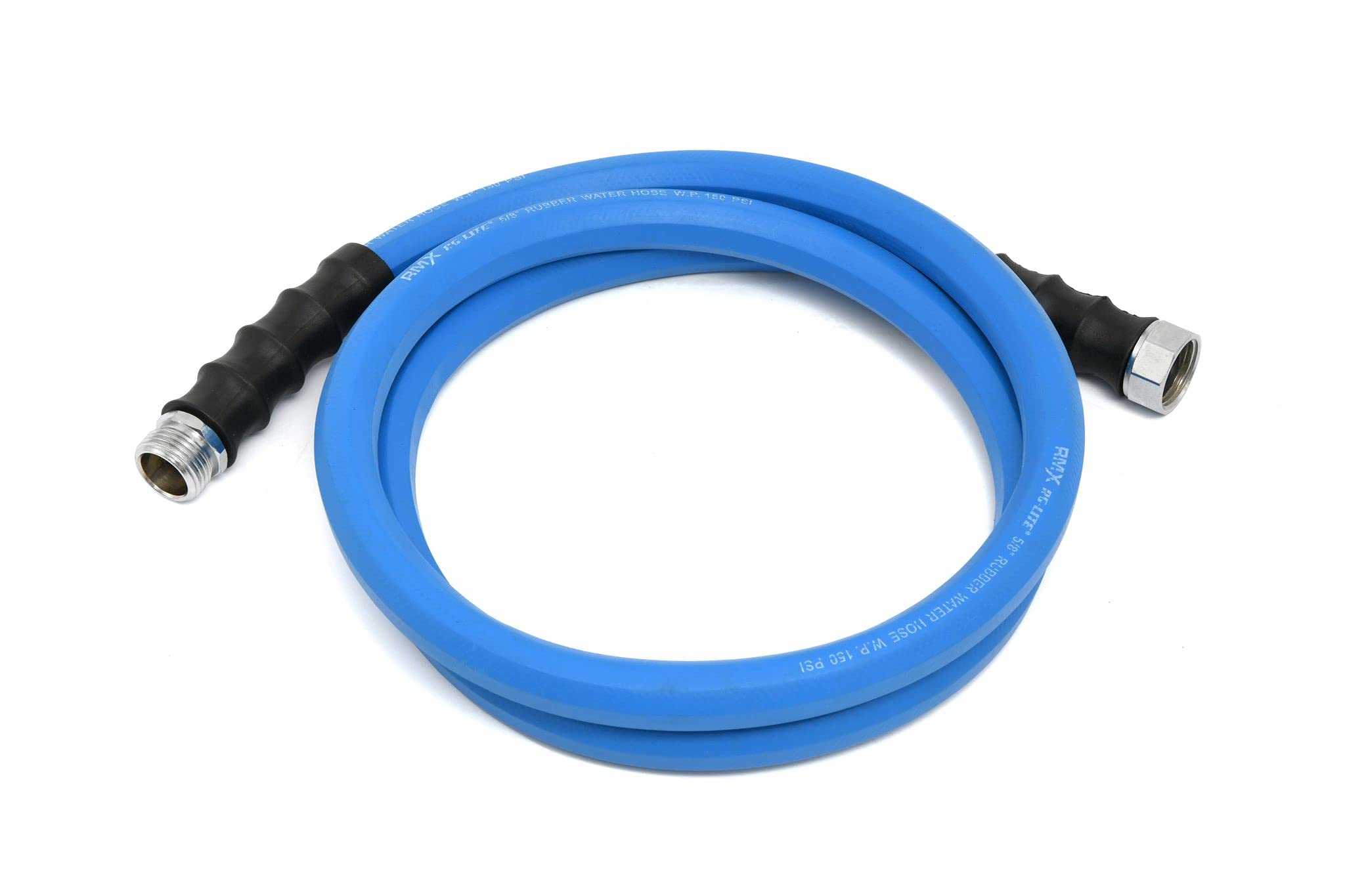 AG-LITE BSAL5806 5/8" x 06' Hot/Cold Water Rubber Garden Hose, 100% Rubber, Ultra-Light, Super Strong, 500 PSI, 50F to 190F Degrees, High Strength Polyester Braided