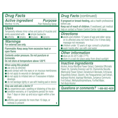 Biofreeze Menthol Spray 3 FL OZ Colorless Aerosol Spray Associated with Sore Muscles, Arthritis, Simple Backaches, and Joint Pain (Packaging May Vary) (1)