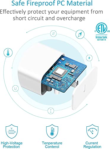 【Apple MFi Certified】 iPhone Fast Charger USB C Wall Charger 20W PD Adapter with 6FT Charging Cable Compatible iPhone 14/14 Pro/14 Pro Max/14 Plus/13 12 11 Pro Max/Pro/Mini/Xs Max/XR/X, iPad and More