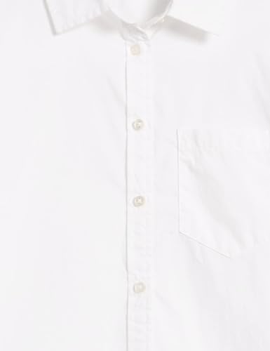 Amazon Essentials Women's Classic-Fit Long-Sleeve Button-Down Poplin Shirt, White, X-Large