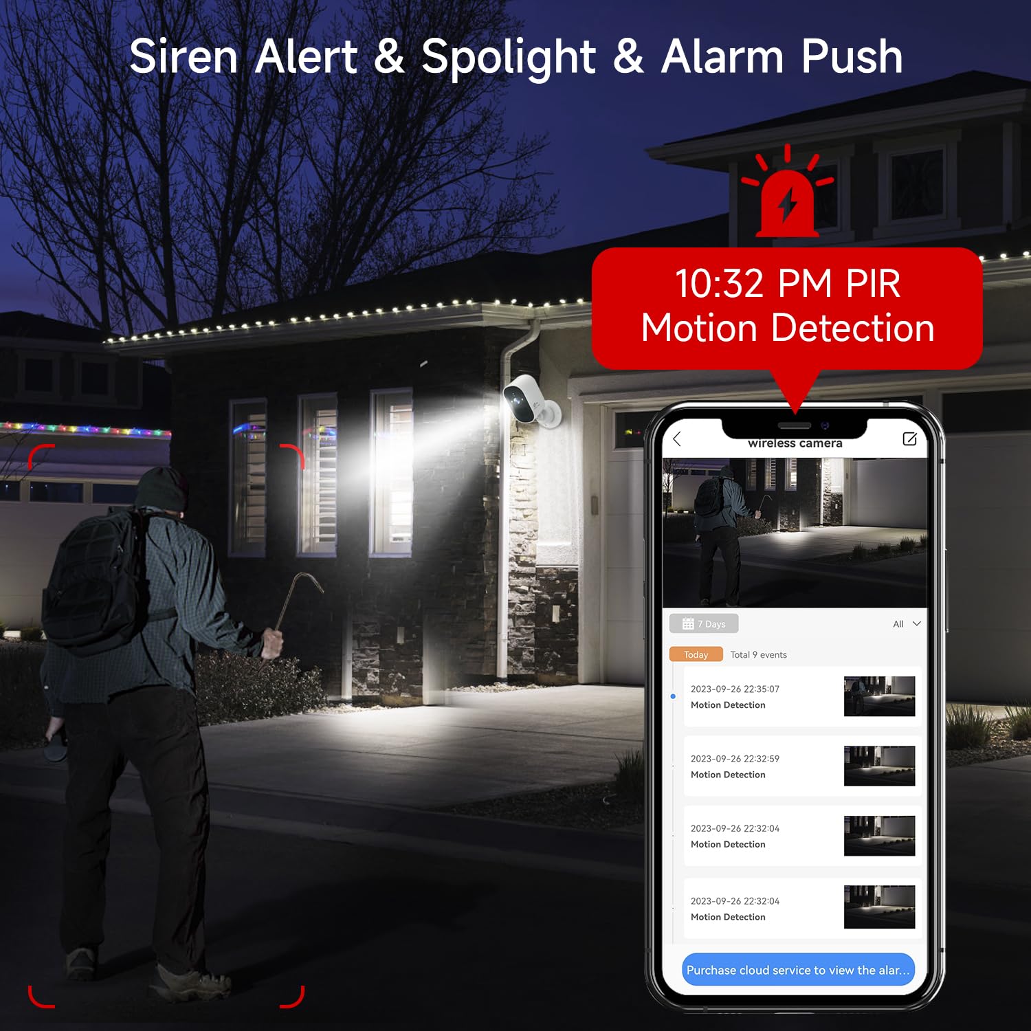 XVIM 2PCS 1080P Security Cameras Wireless Outdoor, 1080P WiFi Indoor Home Security Cameras with PIR Motion Detection, 2.4GHz WiFi, 2-Way Talk, Color Night Vision, Cloud/SD, Waterproof, Alarm Push