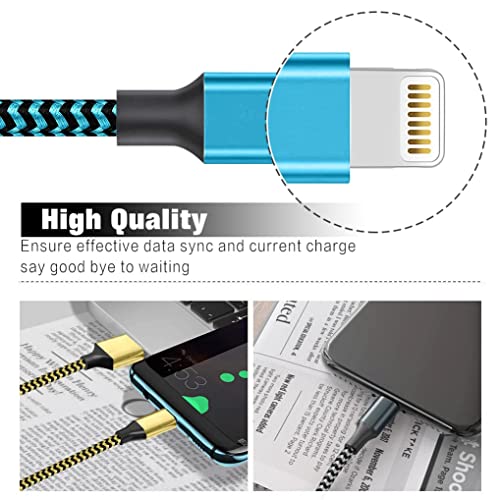 [Apple MFi Certified] iPhone Charger 3 Pack 6FT USB Lightning Cable Fast Charging Nylon Braided iPhone Charger Cord Compatible with iPhone 14/13/12/11 Pro Max/XS MAX/XR/XS/X/8/7/Plus/6S/6/SE/5S/iPad