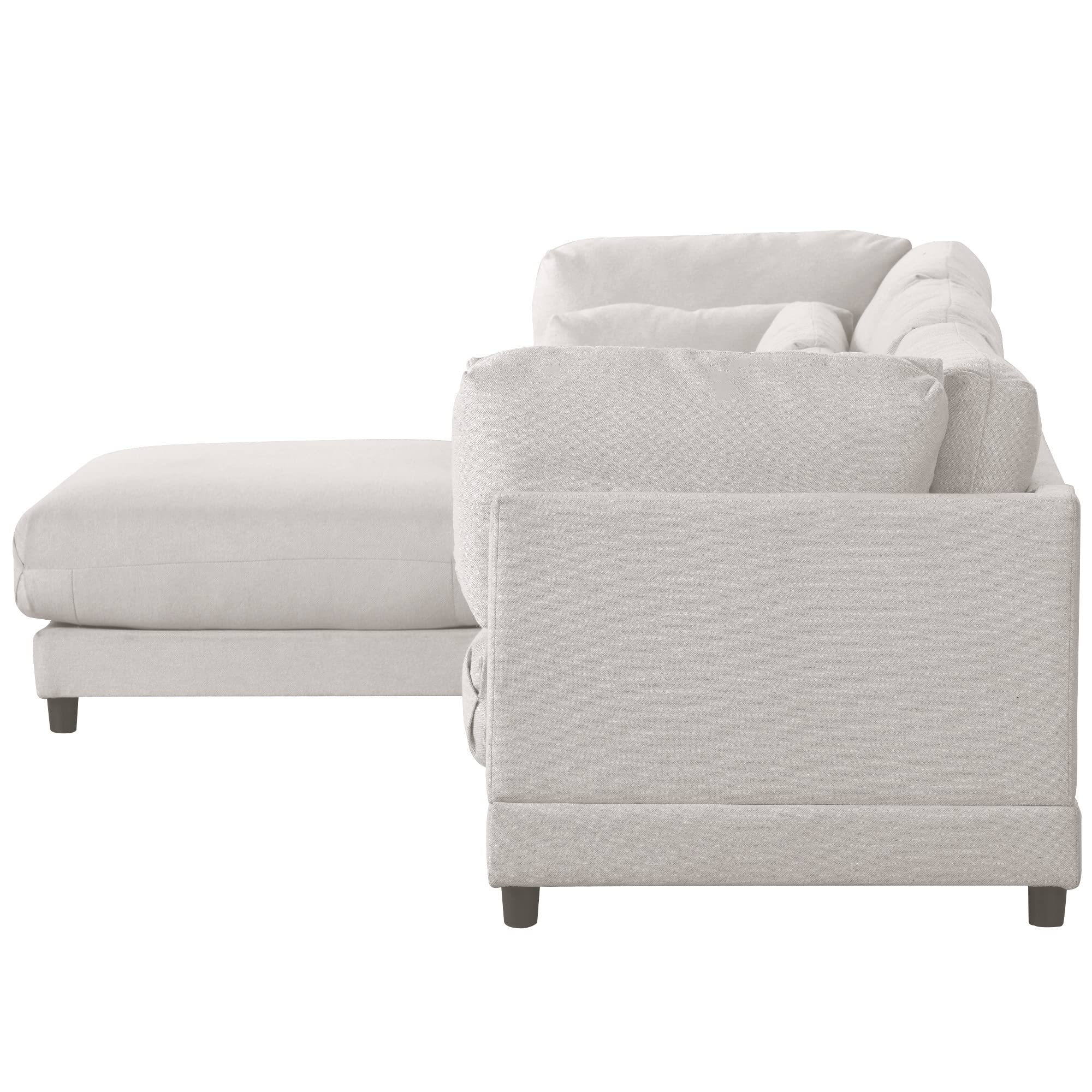 Tdewlye Modern 2 Pieces L Shaped Sectional Sofa,Chaise Longue Couch with Removable Ottomans and Comfortable Waist Pillows,for Apartment Living Room (Beige@Pillows)