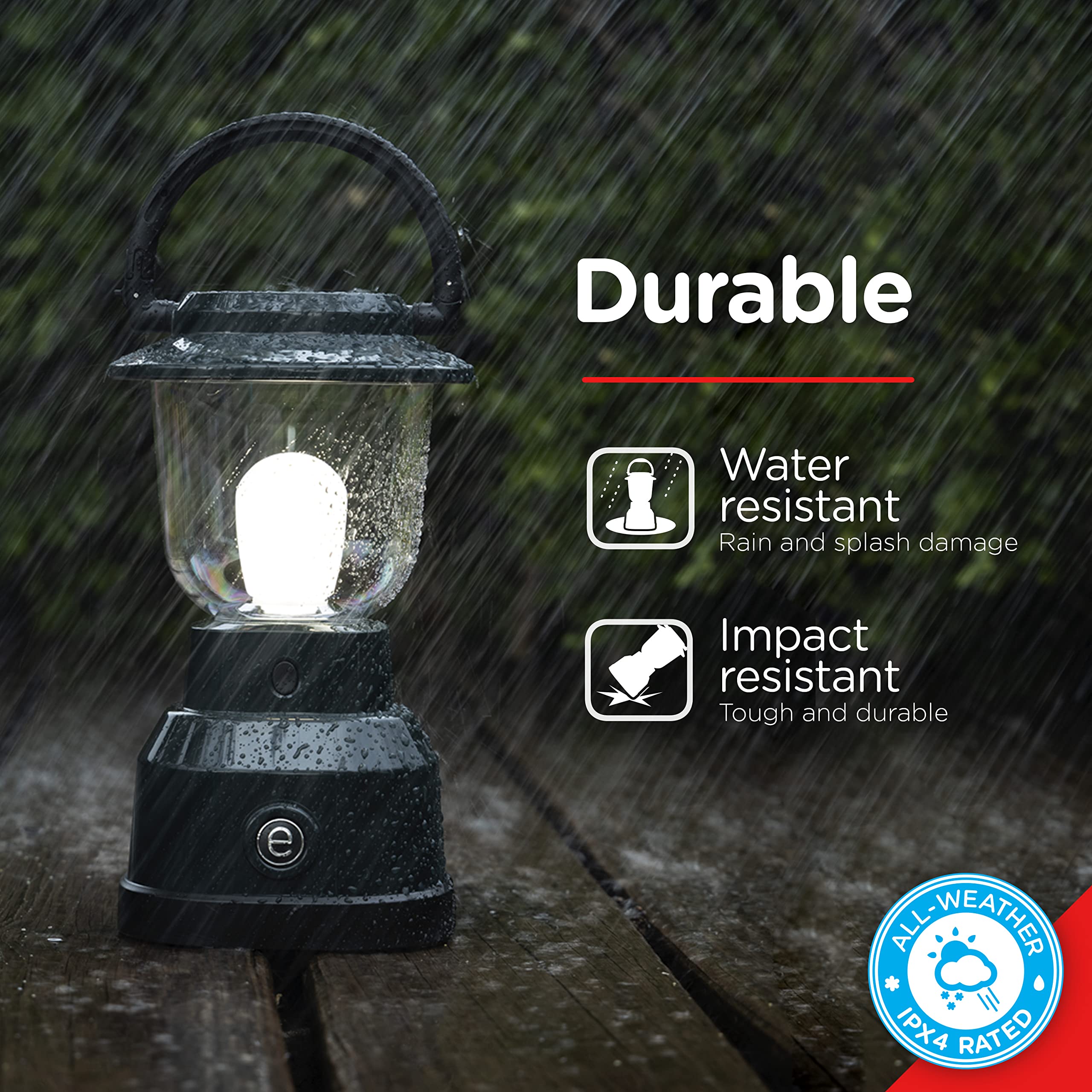 Enbrighten LED Lantern, Green, Battery Operated, 500 Lumens, 180 Hour Runtime, 4D, Bright White Finish, 3 Light Levels, Ideal for Outdoors, Camping, Hurricane, Storm, Tornado & Emergency, 11016