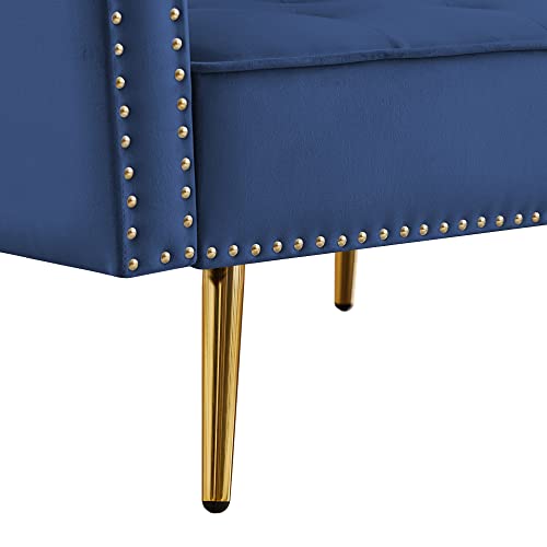 Eafurn 110" Convertible Sectional Sofa with Reversible Chaise and Adjustable Backrest,Modern Oversized Velvet Upholstered L-Shaped Corner Couch Bed with Nailhead Trim for Living Room