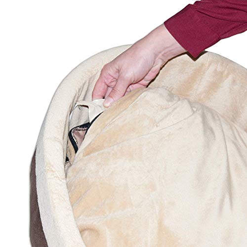 K&H Pet Products Thermo-Kitty Bed Deluxe Indoor Heated Cat Bed Mocha/Leopard Large 20 Inches