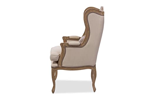 Baxton Studio Oreille Armchair, 27.3 x 25.35 x 40.56, Beige