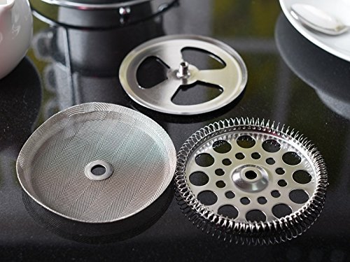 2.6" French Coffee Press Replacement Filter Screen - 4 Pcs Universal 3-Cup (350ml) 304 Stainless Steel Mesh for Bodum French Press Coffee Makers