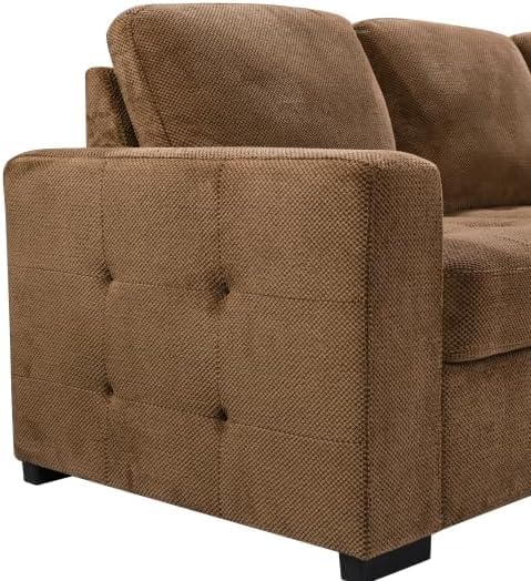 123" Convertible U-shaped Sectional Sofa with Pull Out Sleeper Couch Bed,Storage Chaise Lounge and 4 Throw Pillows,Oversized Polyester Upholstered Modular Sofá&Couches for Living Room,King Size