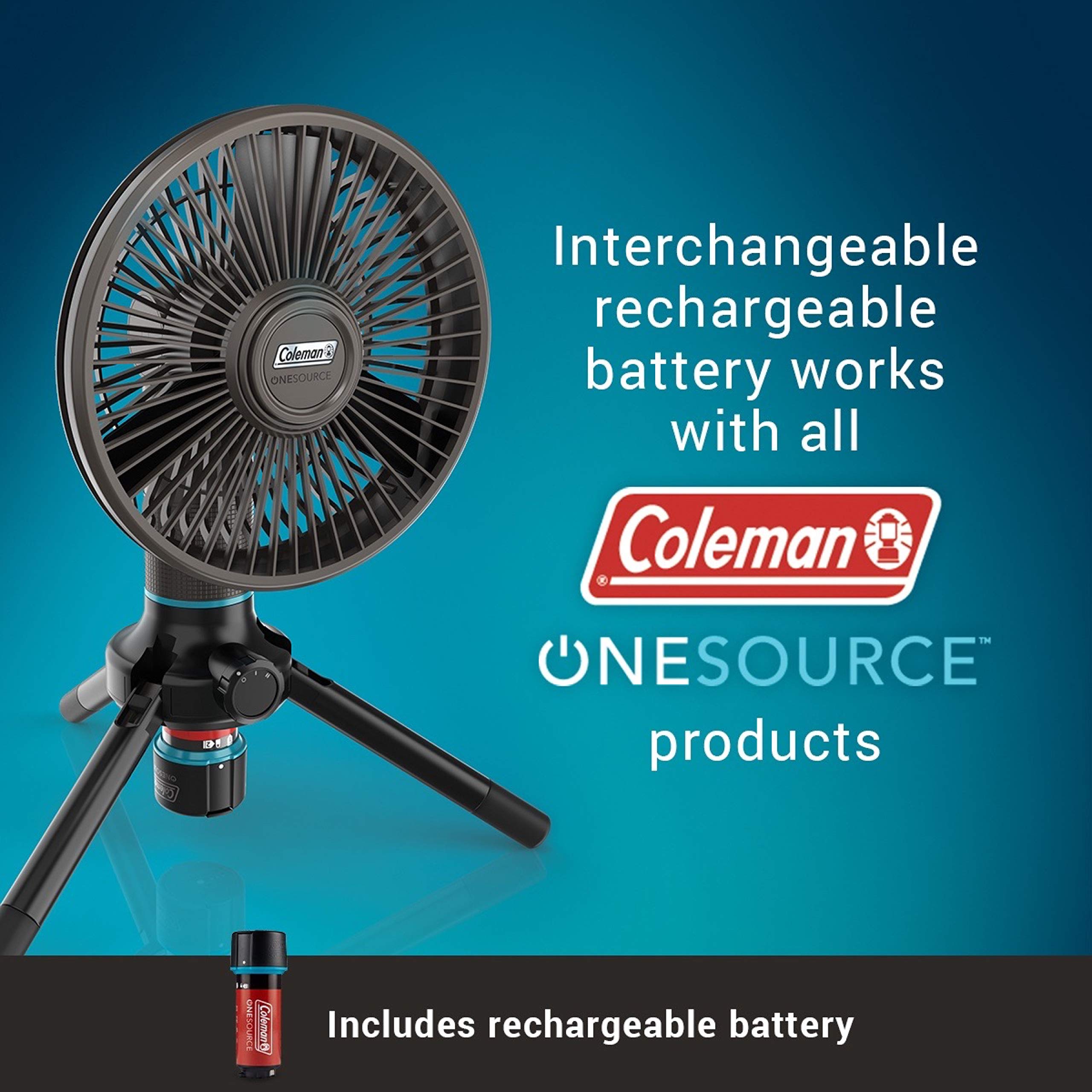 Coleman OneSource Rechargeable LED Lantern (1000 Lumens) and Fan Bundle