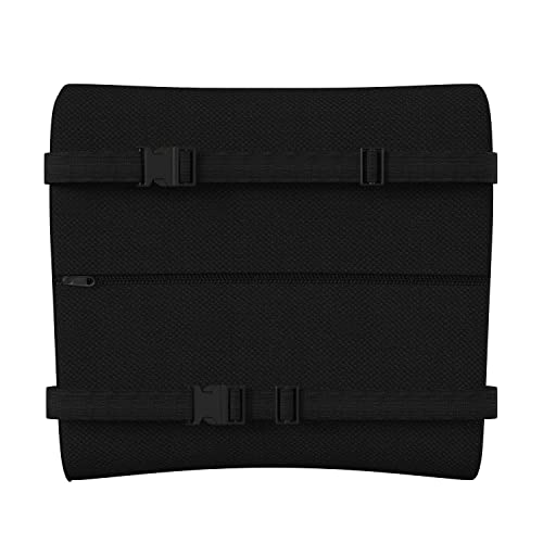 Flash Furniture Rey Lumbar Support Back Pillow Office Chair and Car Seat Cushion with Adjustable Straps and CertiPUR-US Certified Memory Foam, Set of 1, Black