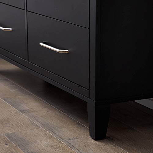 Edenbrook Bedroom-Six Drawer-Modern Design-Easy Assembly, Black Dresser, 55x35x16 inches