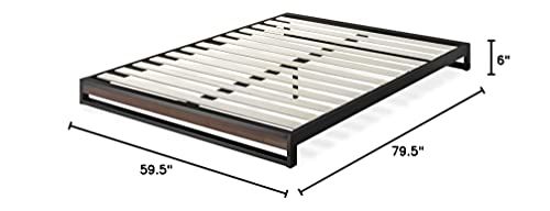ZINUS GOOD DESIGN Award Winner Suzanne 6 Inch Bamboo and Metal Platforma Bed Frame / No Box Spring Needed / Wood Slat Support, Grey Wash, Queen