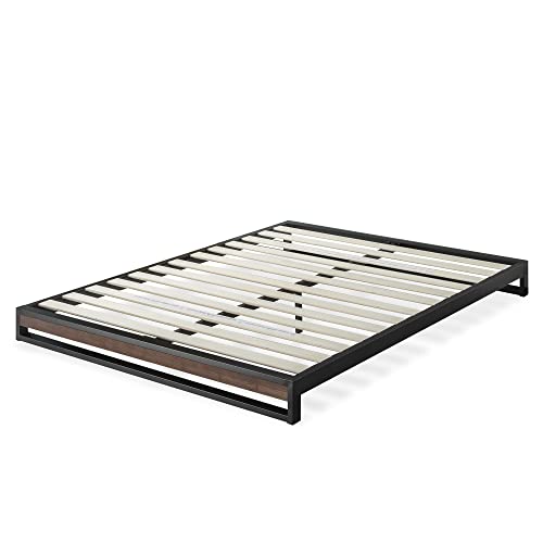 ZINUS GOOD DESIGN Award Winner Suzanne 6 Inch Bamboo and Metal Platforma Bed Frame / No Box Spring Needed / Wood Slat Support, Grey Wash, Queen
