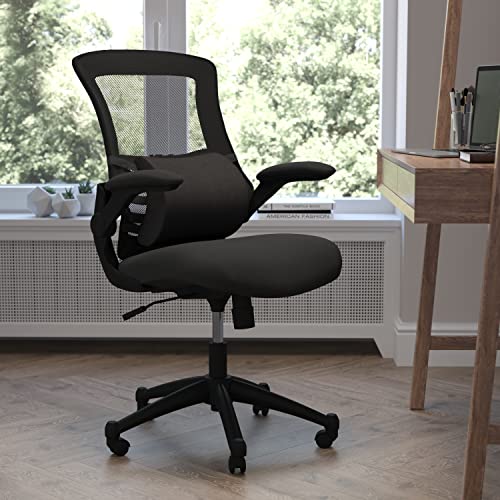 Flash Furniture Rey Lumbar Support Back Pillow Office Chair and Car Seat Cushion with Adjustable Straps and CertiPUR-US Certified Memory Foam, Set of 1, Black