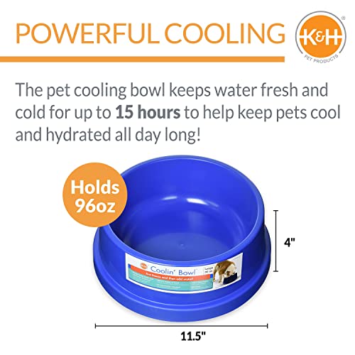 K&H Pet Products Cooler Dog Combo Cool Bed III Medium and Freezable Coolin' Bowl 96 Ounce