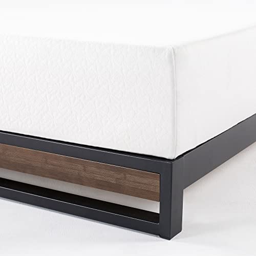 ZINUS GOOD DESIGN Award Winner Suzanne 6 Inch Bamboo and Metal Platforma Bed Frame / No Box Spring Needed / Wood Slat Support, Grey Wash, Queen