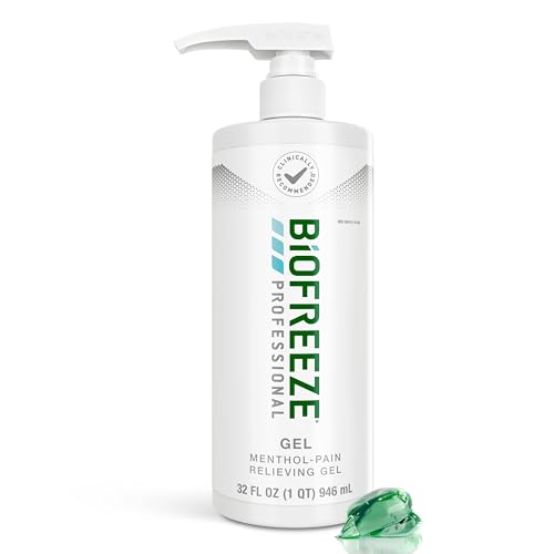 Biofreeze Professional Gel Pain Relief, Knee & Lower Back Pain Relief, Arthritis Pain Reliever, Sore Muscle Relief, Neck Pain Relief, Cooling Joint Pain Relief, Menthol Gel 32 Fl Oz
