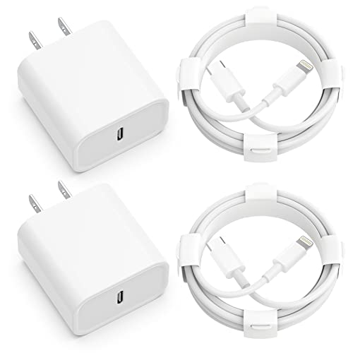 iPhone 14 13 12 Fast ChargerγApple MFi Certifiedγ 20W PD USB C Wall Charger 2-Pack 6FT Cable Fasting Charging Adapter Compatible with iPhone 14 Pro Max/13 Pro Max/12 Pro Max/11 Pro Max/XS Max/XS/XR/X.
