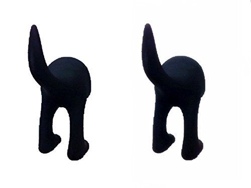 IKEA Bastis 2 Black Hooks for the Dog Cat Pet leashes hanger