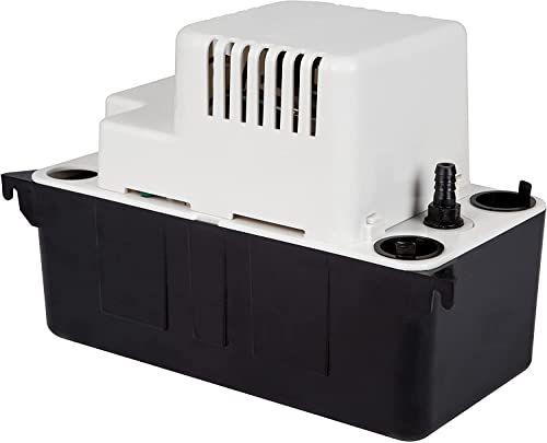 Little Giant VCMA-20ULST 115 Volt, 80 GPH, 1/30 HP Automatic Condensate Removal Pump with Safety Switch and Tubing, White/Black, 554435