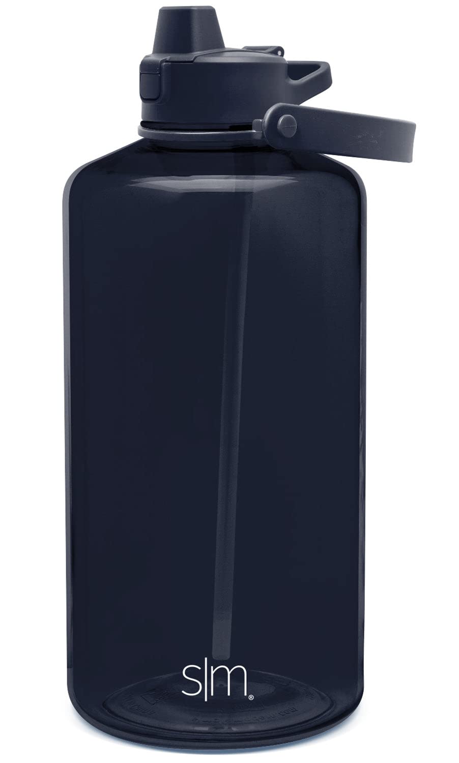 Simple Modern 1 Gallon 128 oz Water Bottle with Push Button Silicone Straw Lid & Motivational Measurement Marker | Large Reusable Tritan Plastic Water Jug | Summit Collection | Deep Ocean